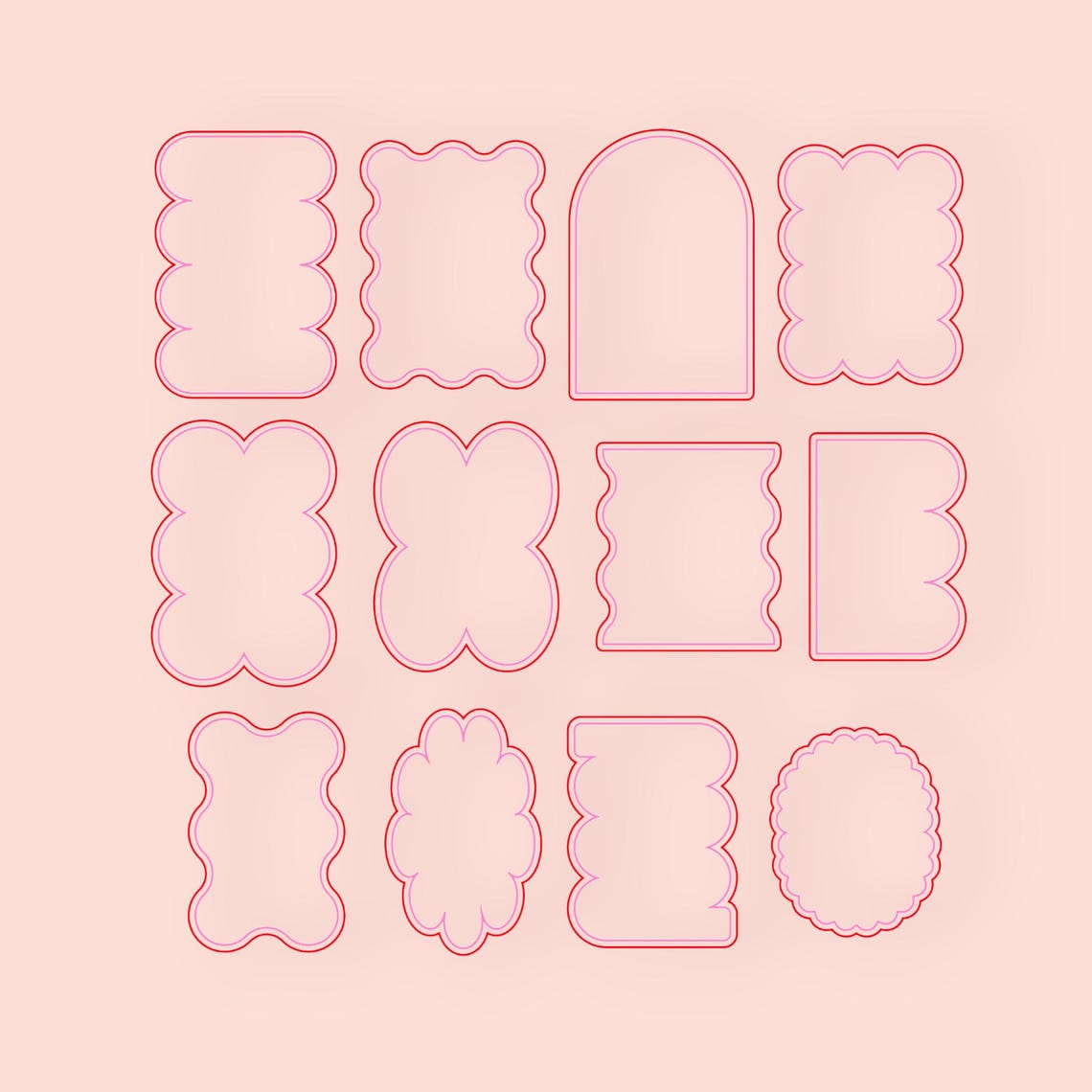 Cute Wavy Outline Border | High Quality Template SVG File | Hand Drawn ...