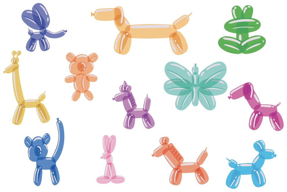 Balloon Animal Clip Art Template File High Quality Clipart File Laser ...