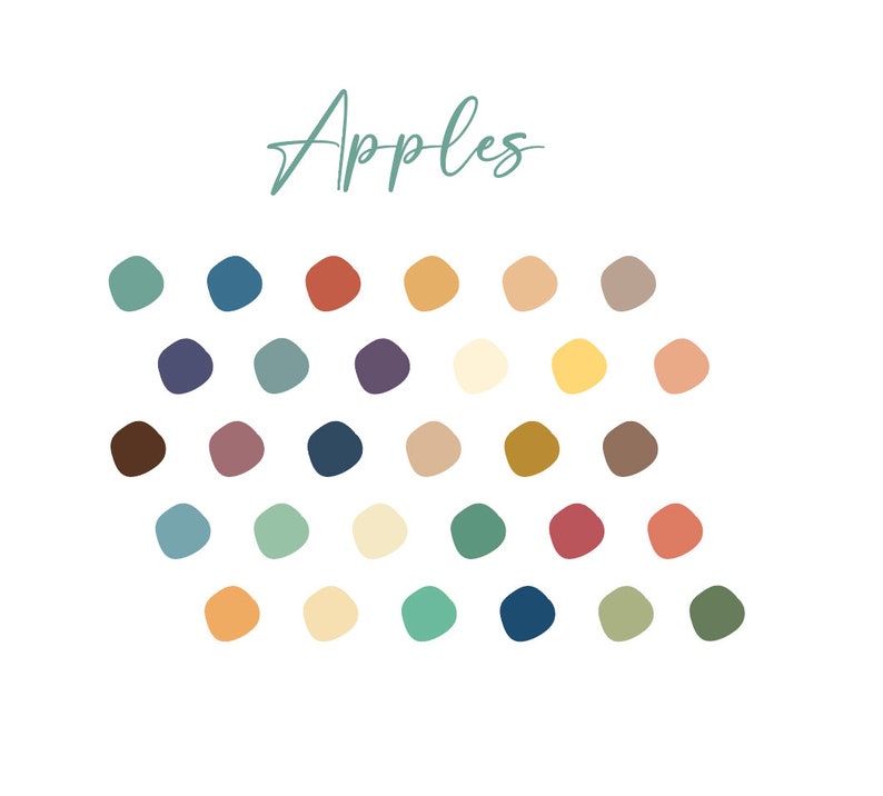 Apples Color Palette: 30 Swatch Set for Adobe Illustrator (ASE File) - Etsy