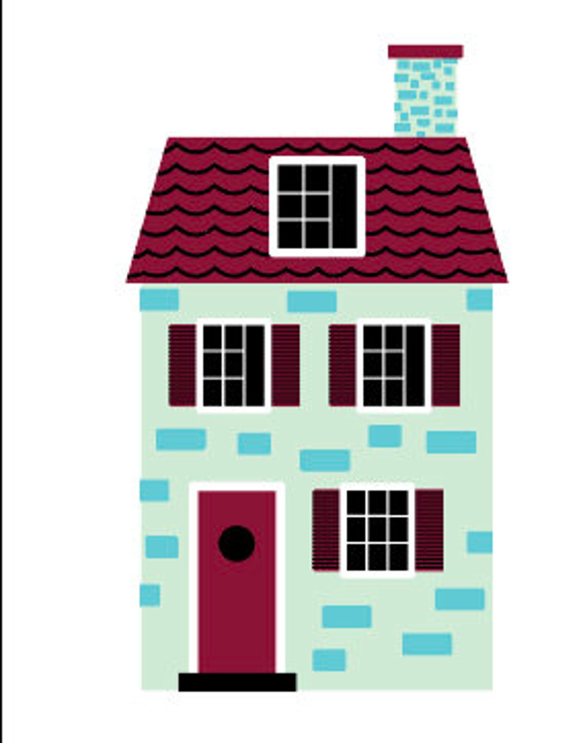Simple Houses Clipart Template File Cricut File Clip Art SVG File ...