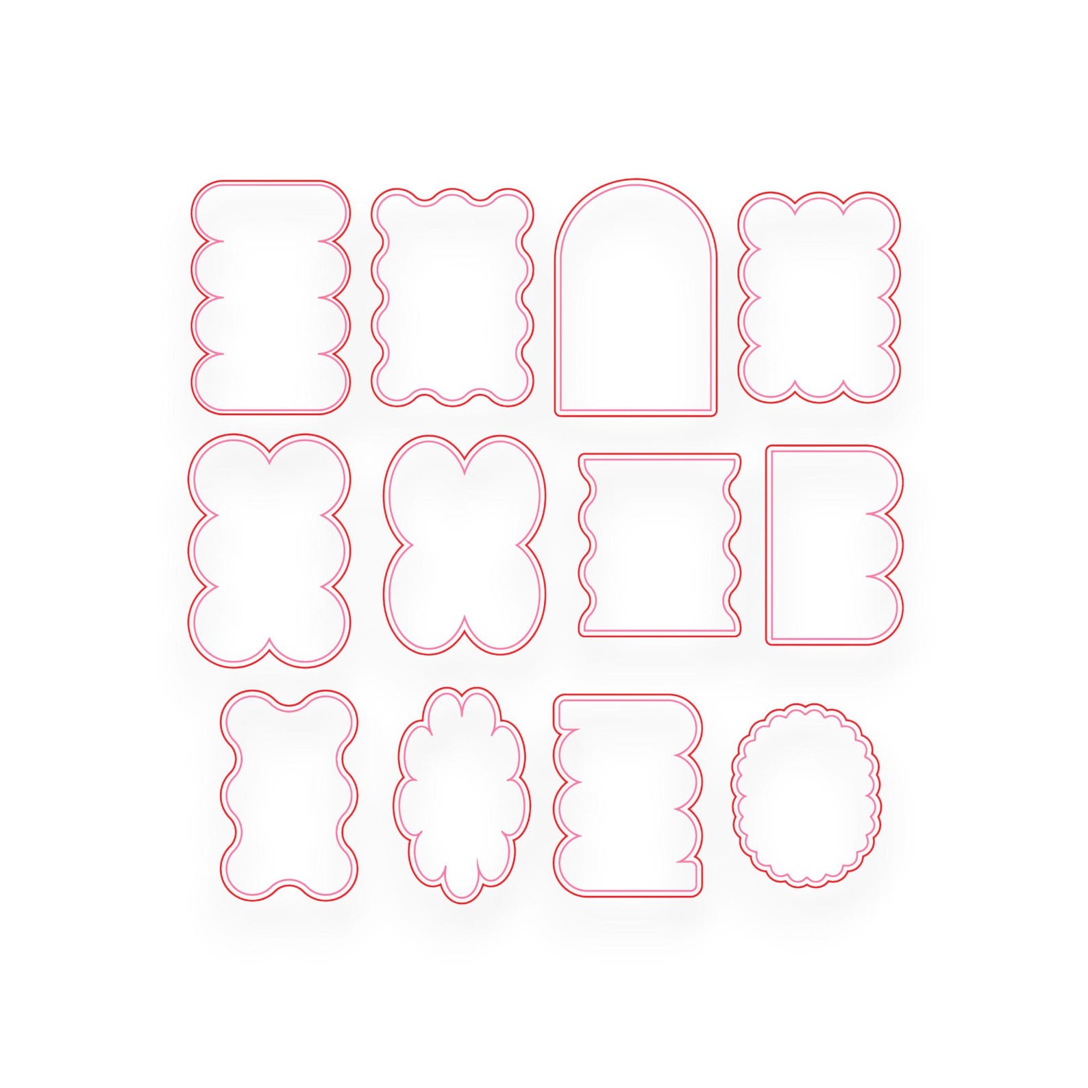 Cute Wavy Outline Border | High Quality Template SVG File | Hand Drawn ...