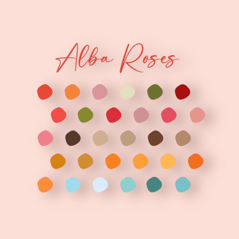 Alba Roses Color Palette: 30 Elegant Swatches (ASE File) - Etsy