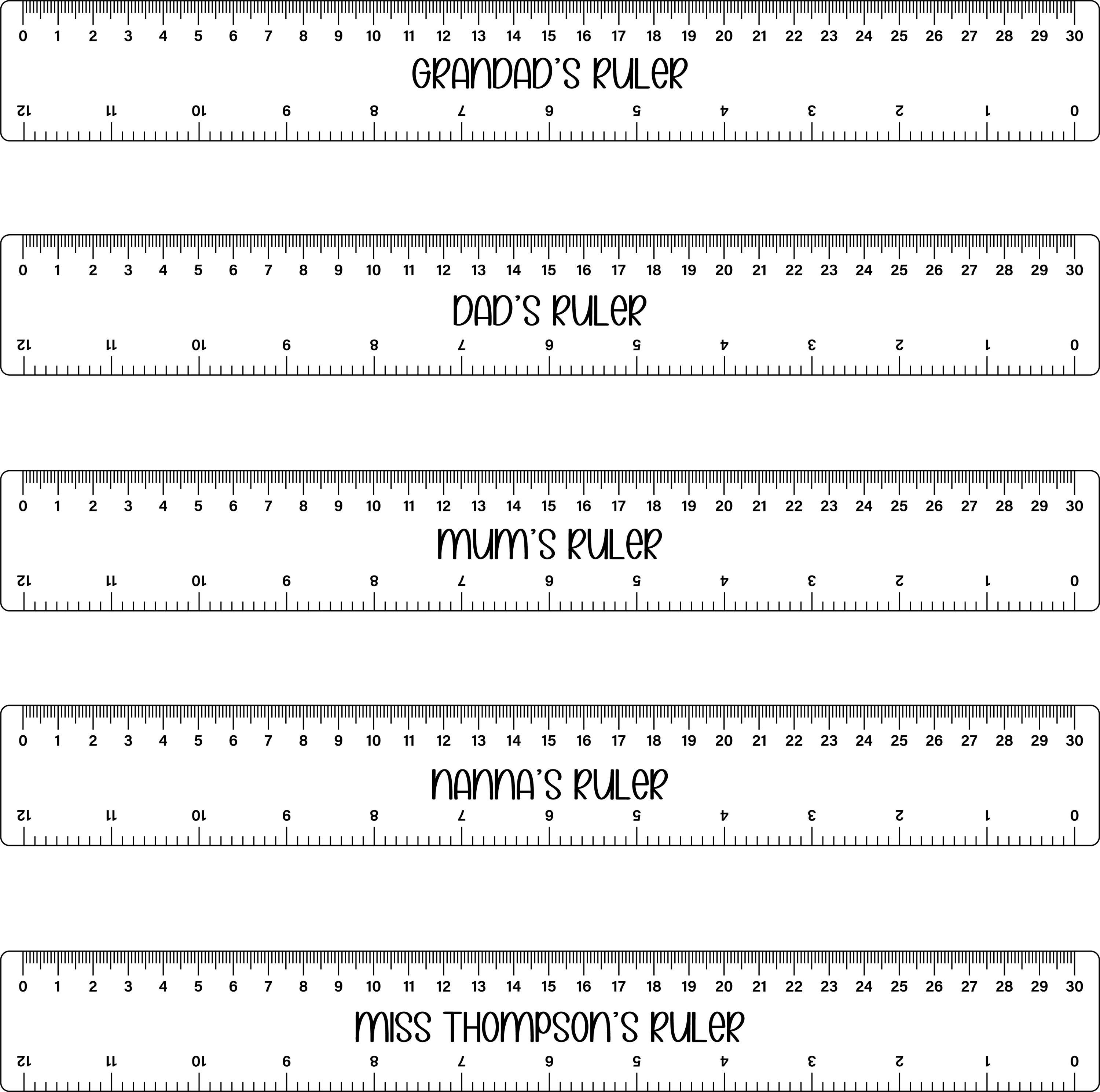 Personalized Ruler Template File | Laser Cut SVG, Cricut, Silhouette ...