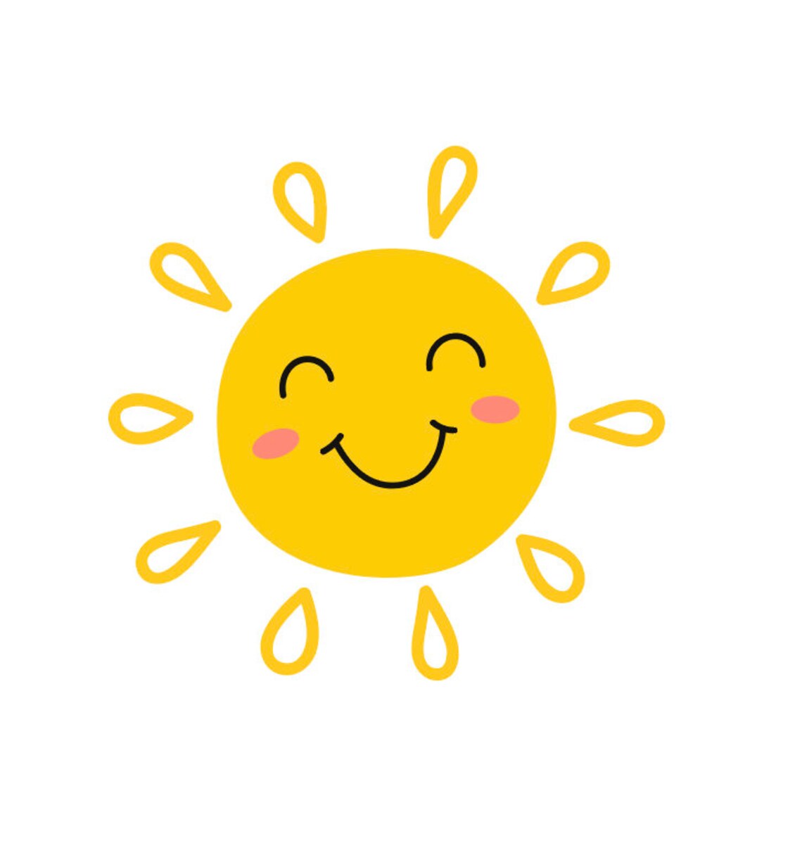 Smiley Face Sun Clipart: SVG, Cricut, Laser Cut File (digital Download ...