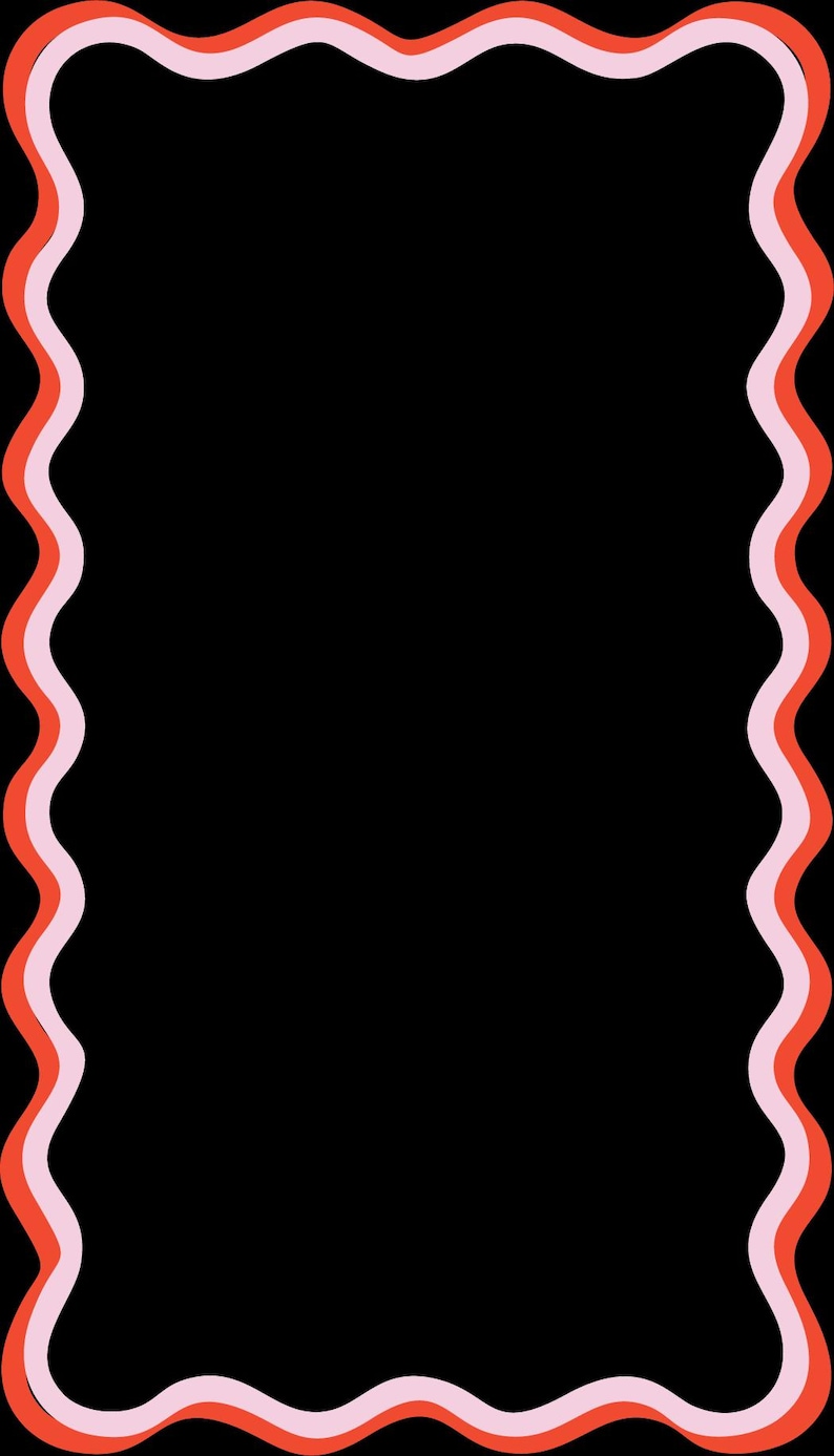 Red and Pink Wavy Border: Hand Drawn Invitation Template (SVG, PNG) - Etsy