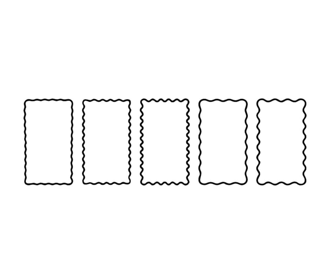 Cute Wavy Outline Border | High Quality Template SVG File | Hand Drawn ...