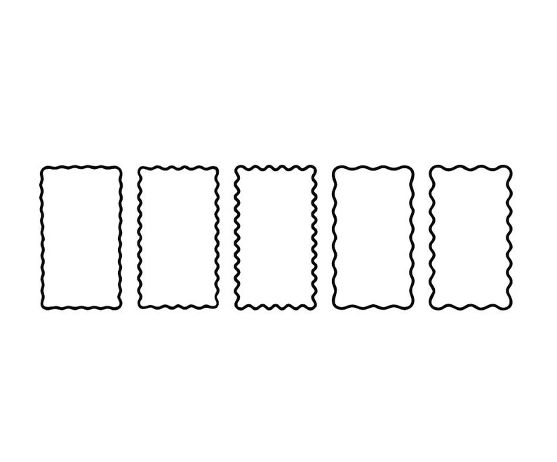 Wavy Outline Border SVG: Hand Drawn Invitation Template (digital ...