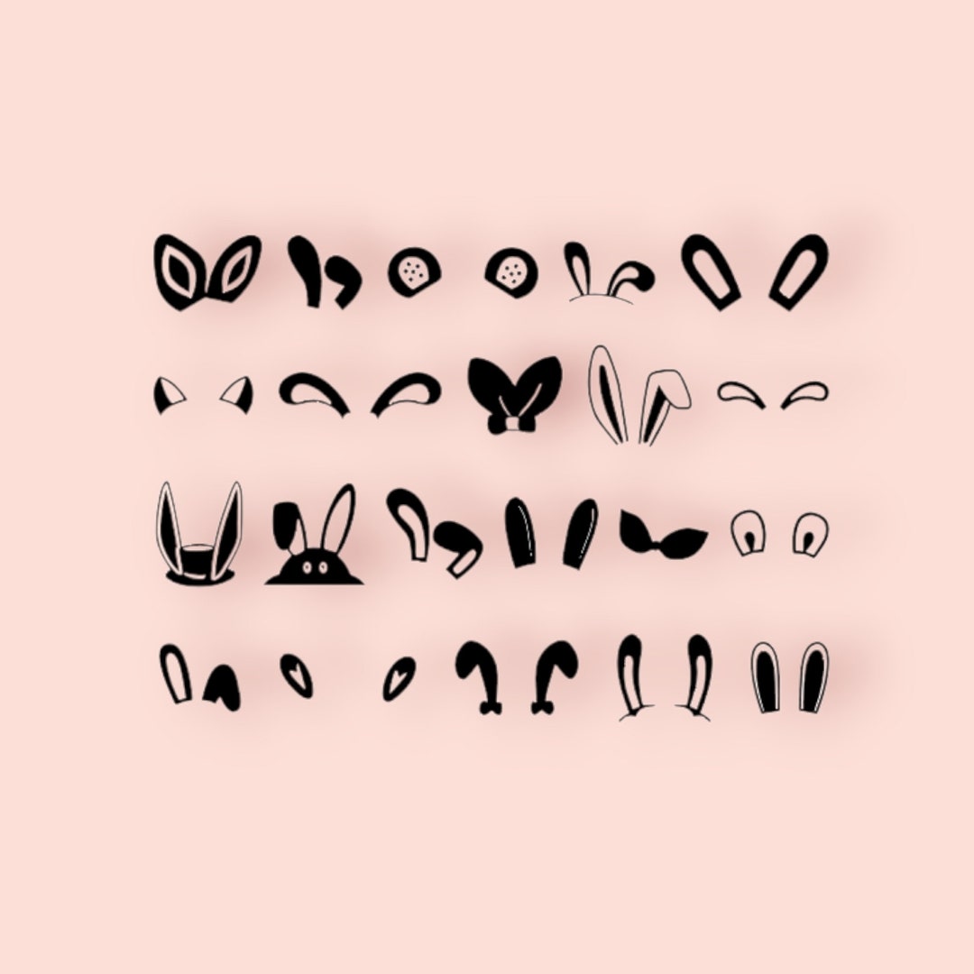 Easter Bunny Ears Clip Art SVG | Rabbit Ears SVG | High Quality Hand ...