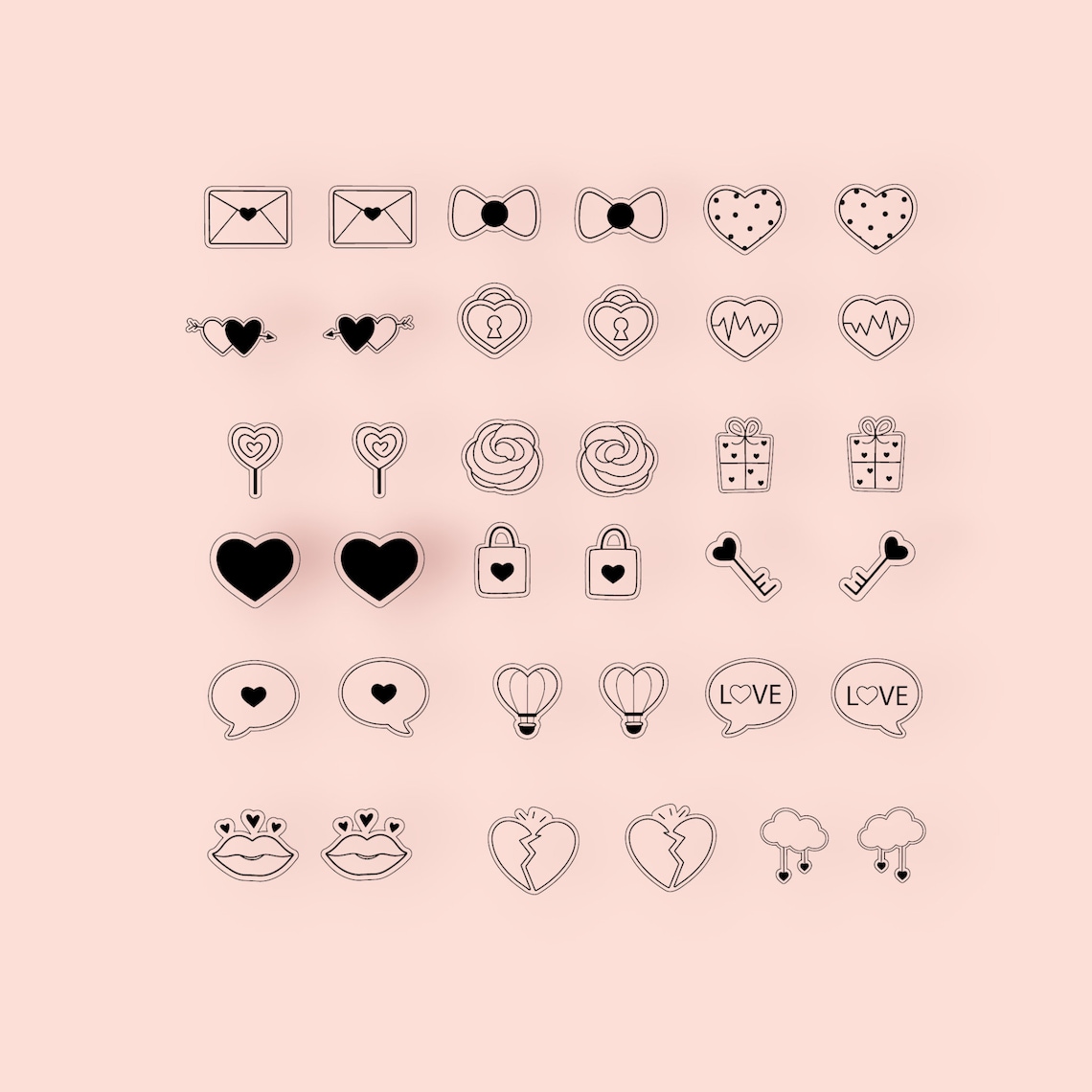 Heart Earrings Digital File Template SVG High Quality Laser Cutting ...