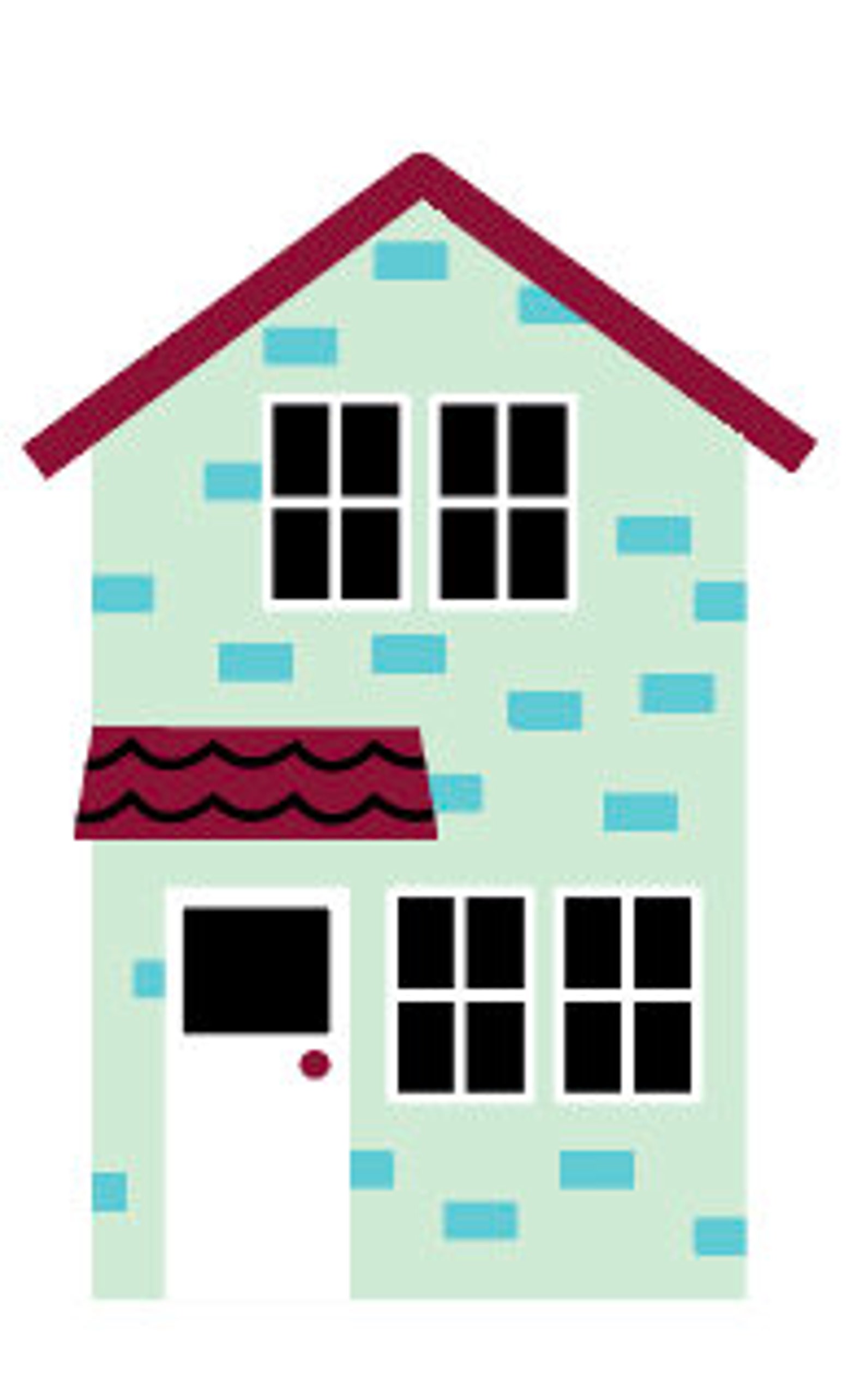 Simple Houses Clipart Template File | Cricut File | Clip Art | SVG File ...