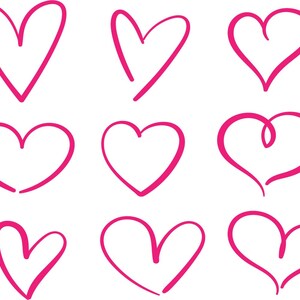Funky Hearts SVG | High Quality Heart Template SVG File | Hand Drawn ...