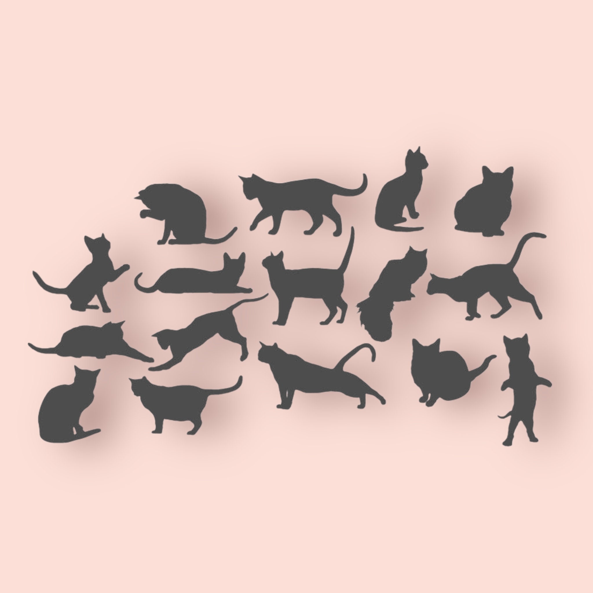 Cat Silhouettes Clip Art SVG | High Quality Cat Silhouette Clipart PNG ...