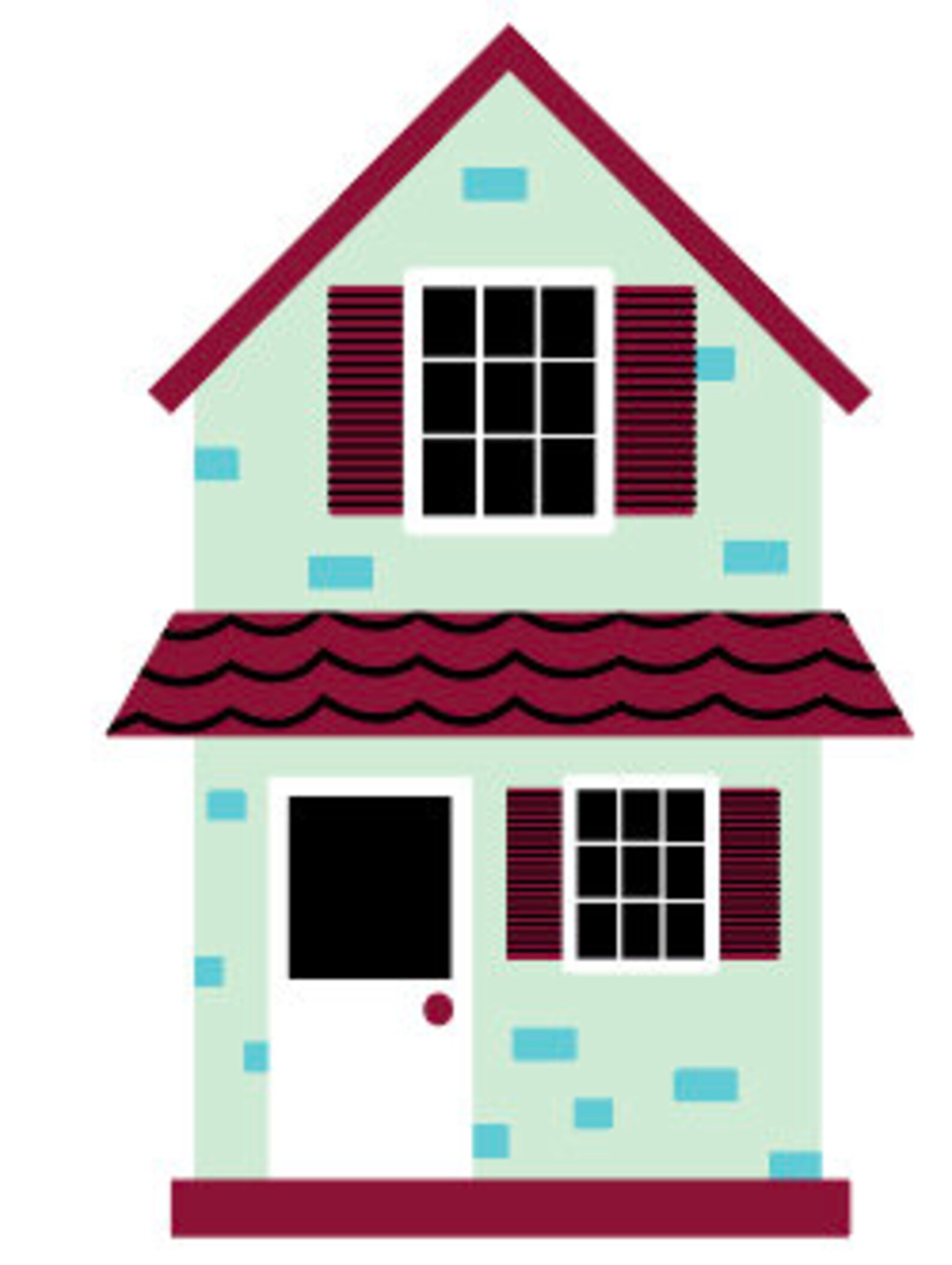 Simple Houses Clipart Template File | Cricut File | Clip Art | SVG File ...