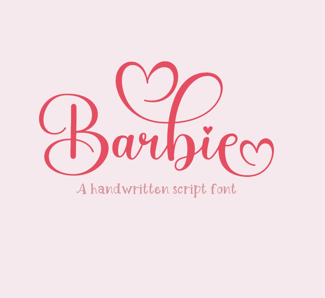 Barbie Heart Font OTF SVG Font Bright Fun Hand Drawn - Etsy