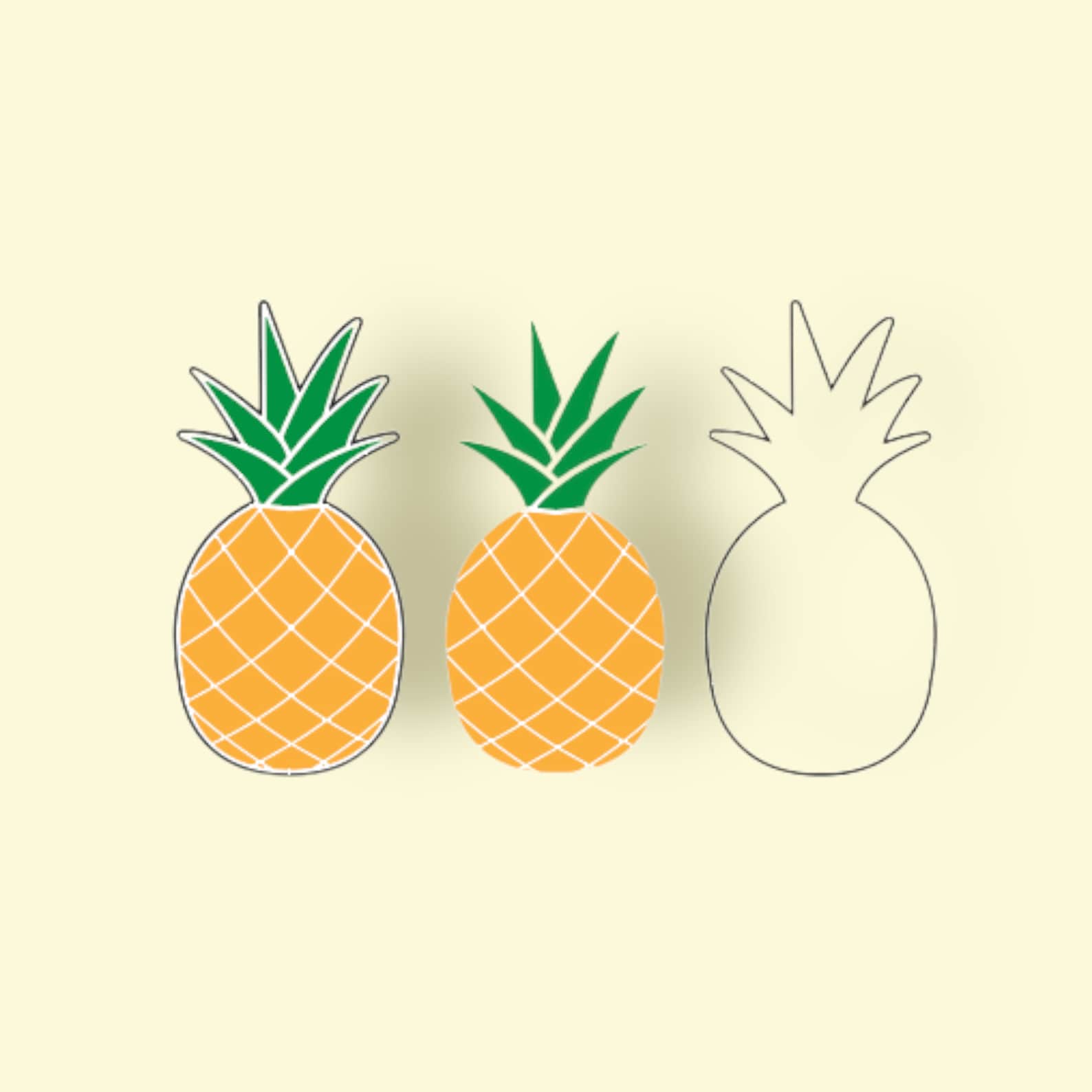 Pineapple Clip Art Template File | High Quality Clipart | Laser Cutting ...