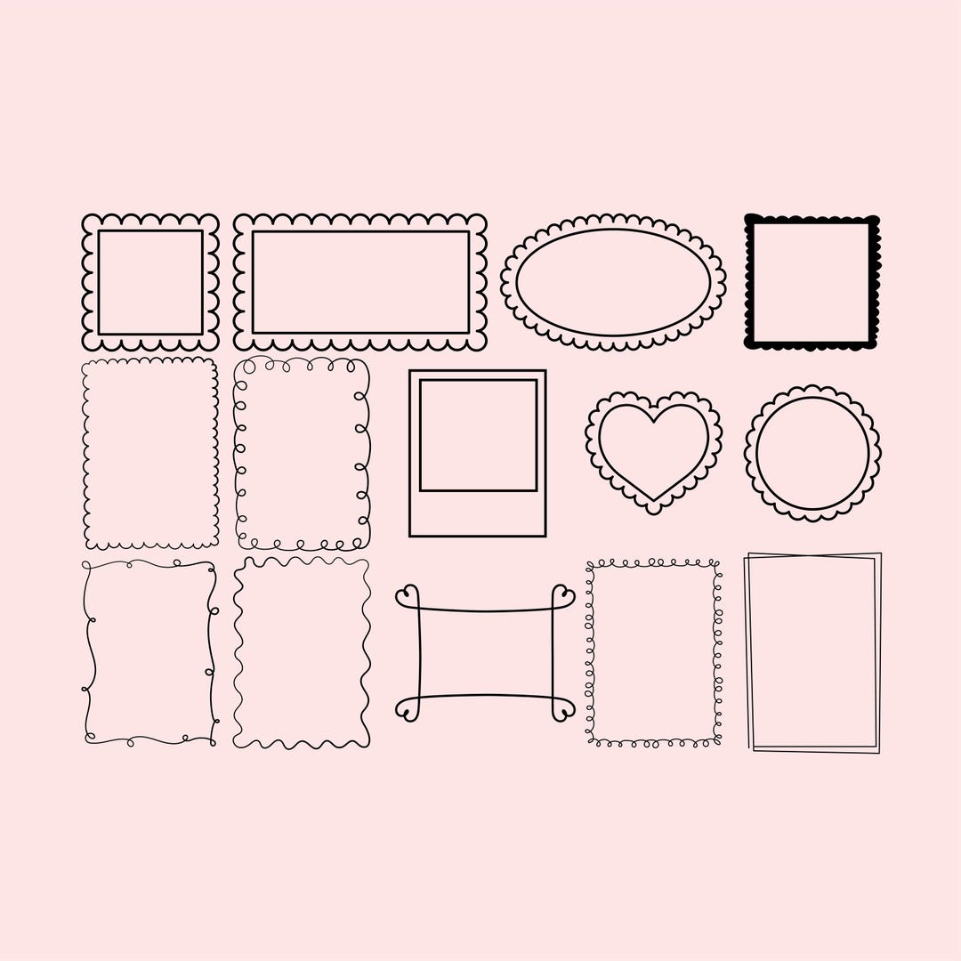 Hand Drawn Vector Borders and Frames | Whimsical Clipart, SVG (digital ...