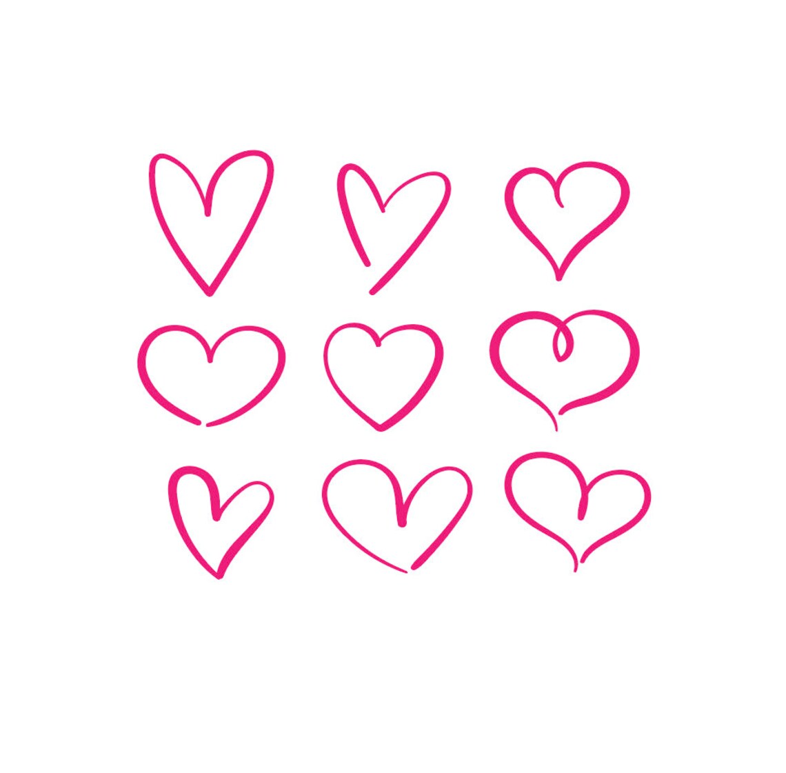 Funky Hearts SVG | High Quality Heart Template SVG File | Hand Drawn ...