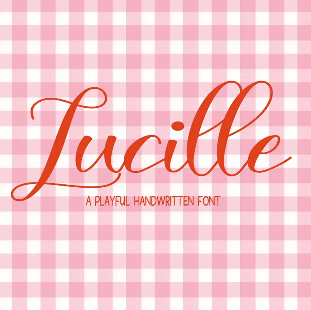 Lucille Script Font TTF Calligraphy Fun Hand Drawn Font Invitation Mac PC Font Wedding Font OTF ...
