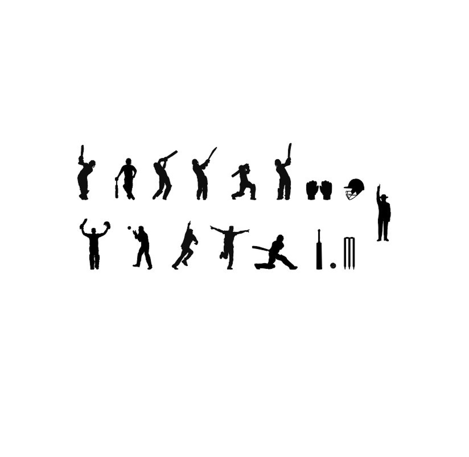 Cricket Silhouettes SVG | Cricket PNG | Cricket Bat | Cricket Stumps ...