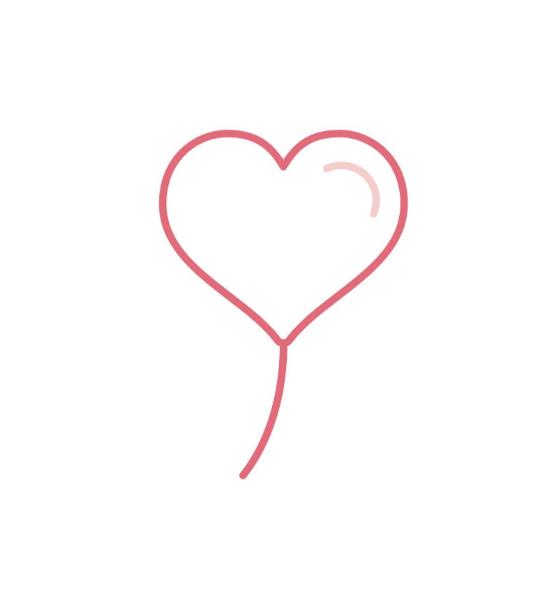 Heart Balloon Template Clip Art File | High Quality Clipart File ...