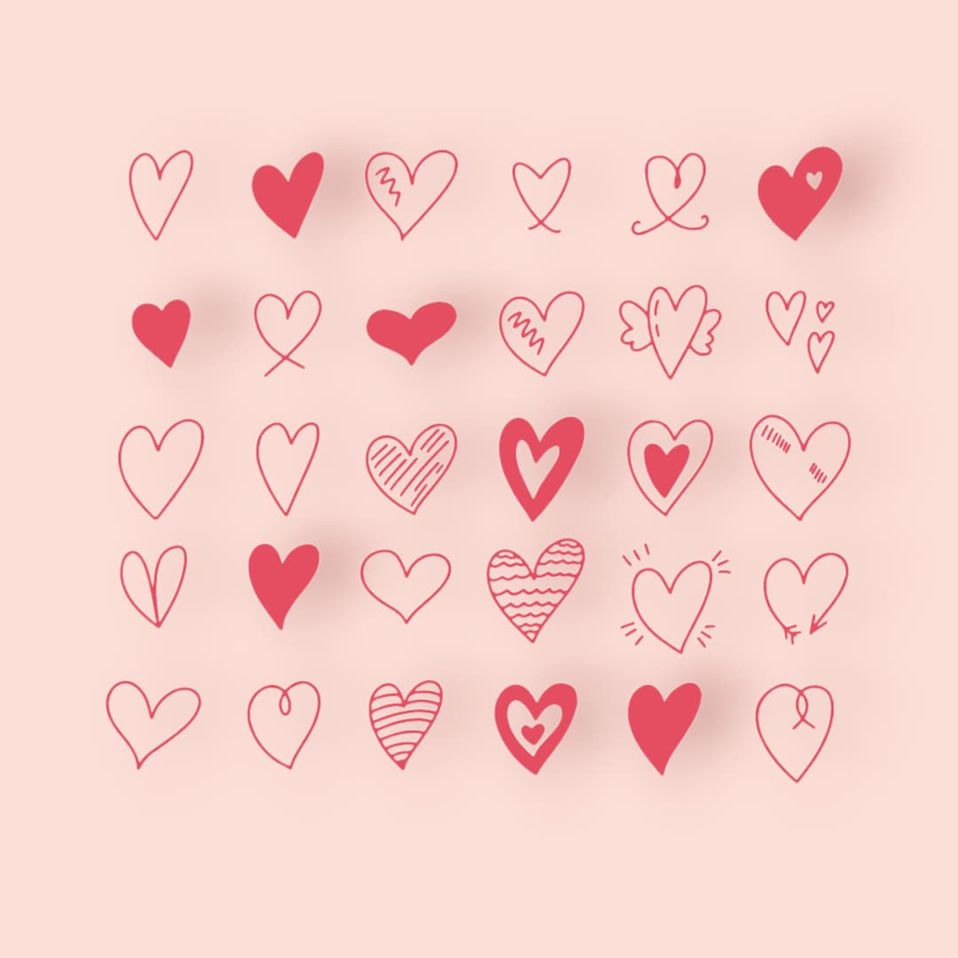 Funky Hearts SVG Flower SVG Hand Drawn PNG Hearts Valentines Heart ...