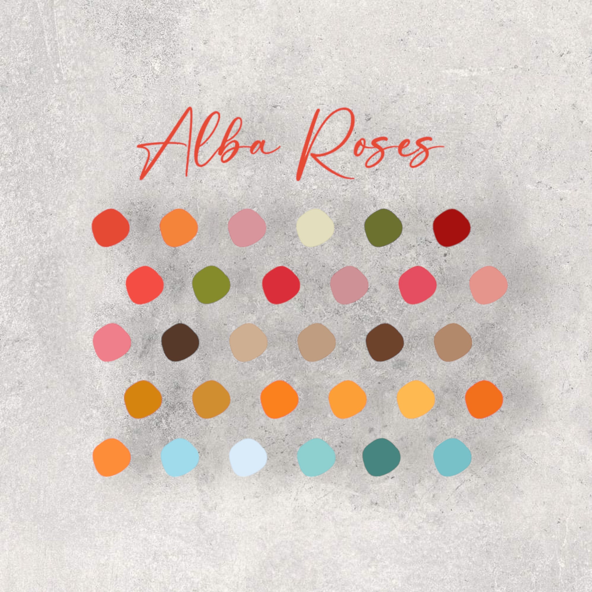 Alba Roses Color Palette: 30 Elegant Swatches (ASE File) - Etsy