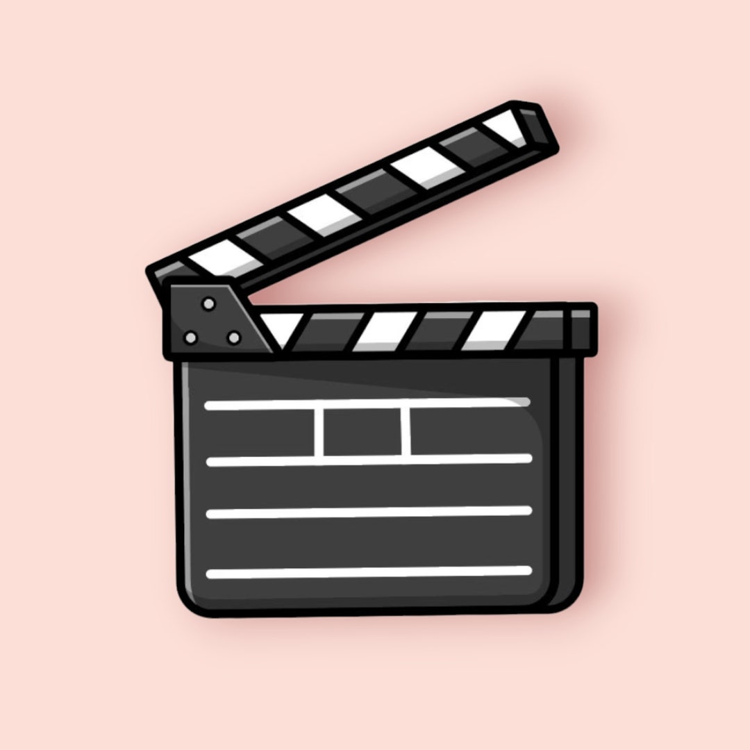 Movie Clapper Board Clipart: Black and White Action Film (SVG, PDF, PNG ...