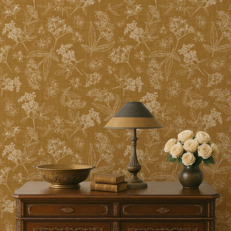 Mustard Wallpaper - Etsy