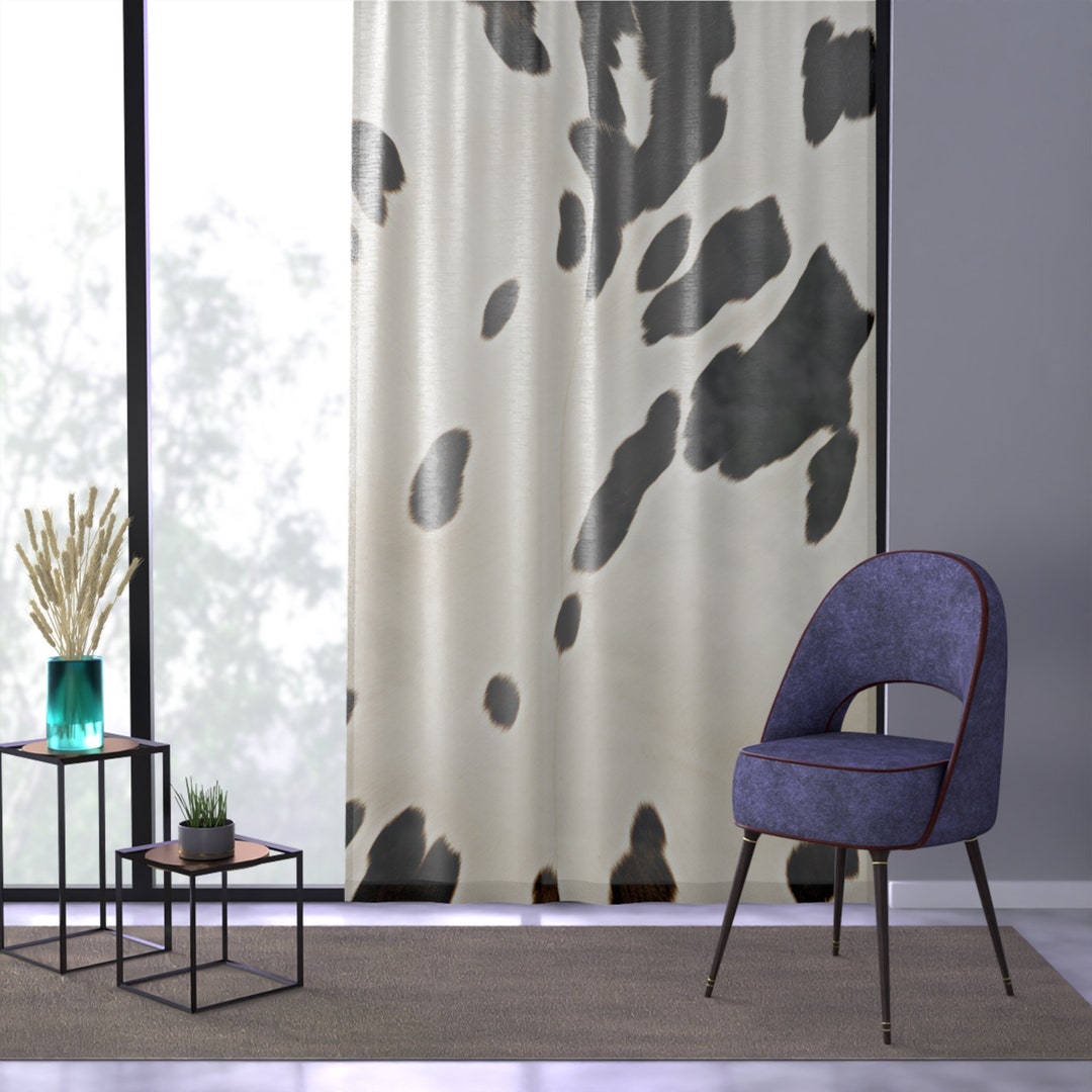 Cow Skin Print Window Curtain Contemporary and Rustic Farmhouse Decor ...