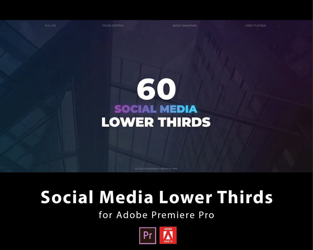 60 Social Media Lower Thirds Pack Bundle Template | Motion Graphics ...