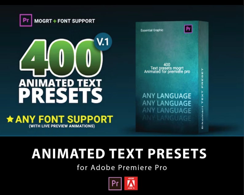 400 Text Preset Animation Pack Bundle Any Fonts Texts, Titles, Presets ...