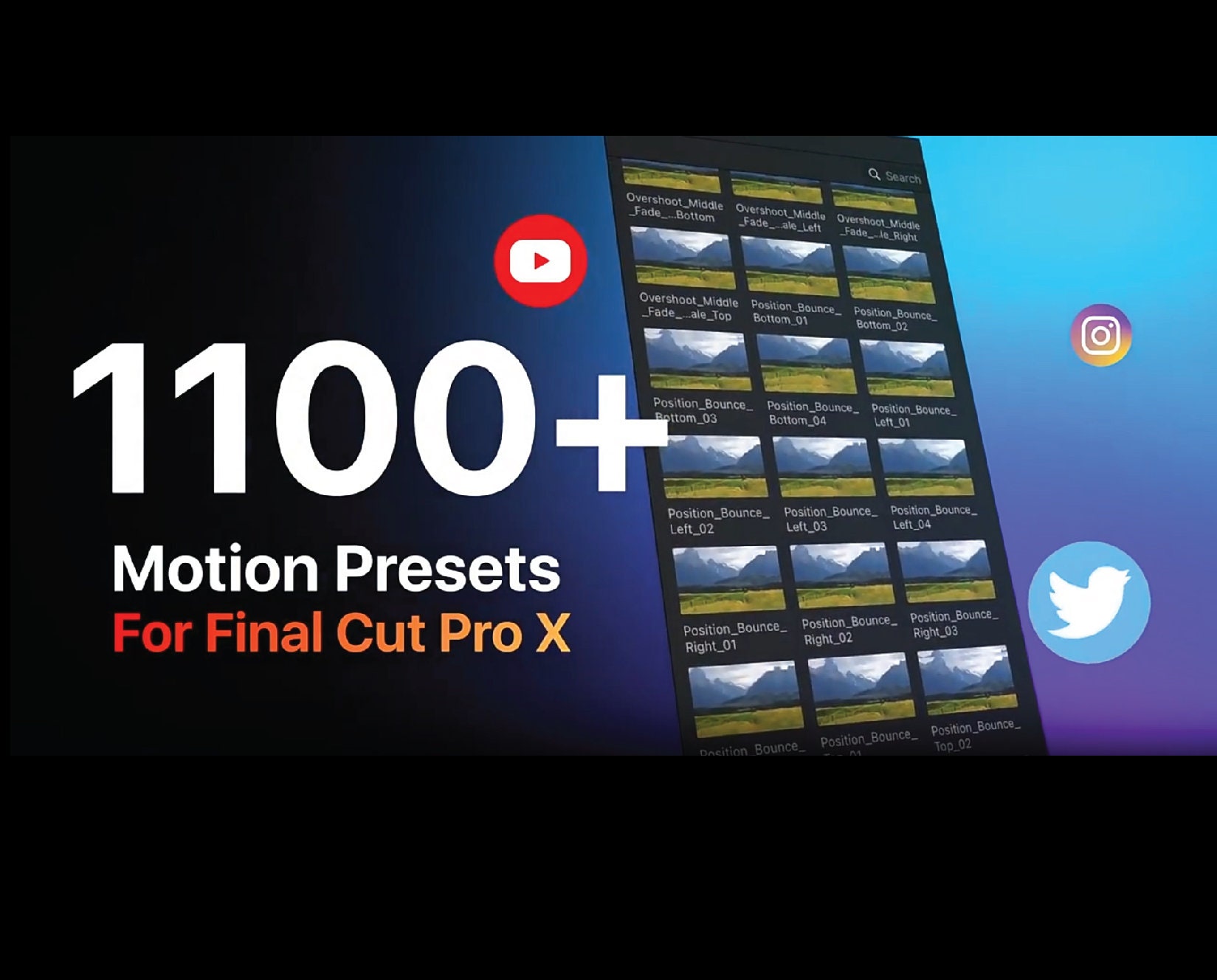 1100 Motion Animation Presets for Final Cut Pro X, FCPX Plugin Ease In, Ease Out, Bounce, Jitter ...