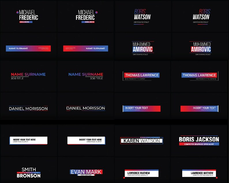 55 Modern Lower Thirds for Premiere Pro and Aftereffects Template Pack ...