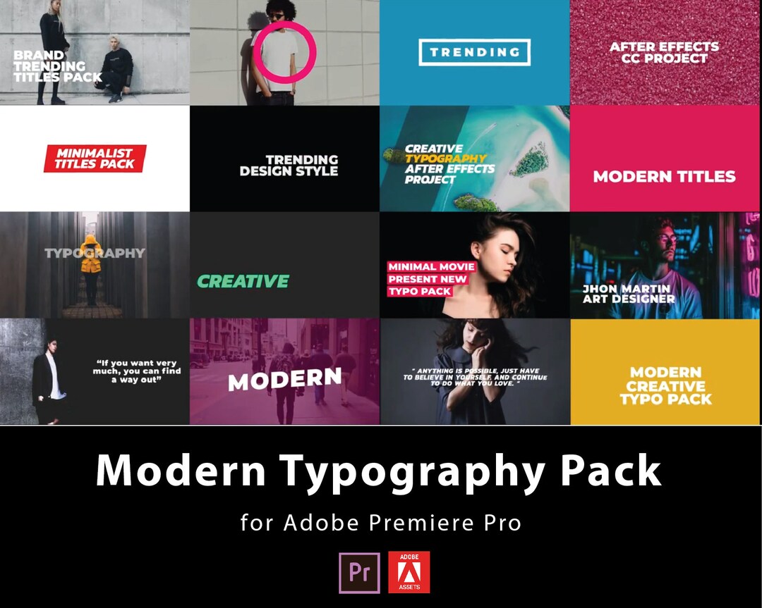 Ultra Modern Typography Pack Bundle | Motion Graphics, Openers, Text ...