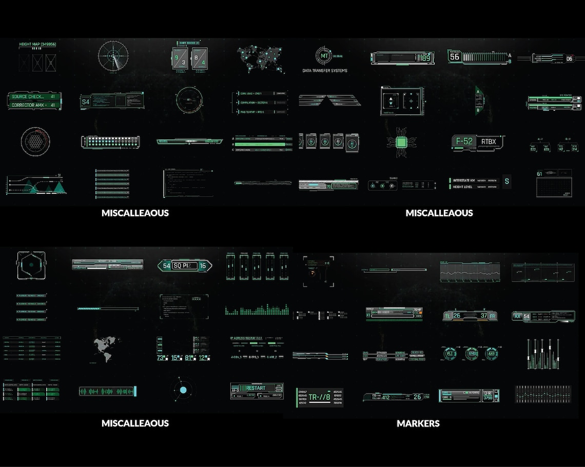 263 Ultimate HUD UI Elements Pack Titles, Element, Technology, Graphics ...