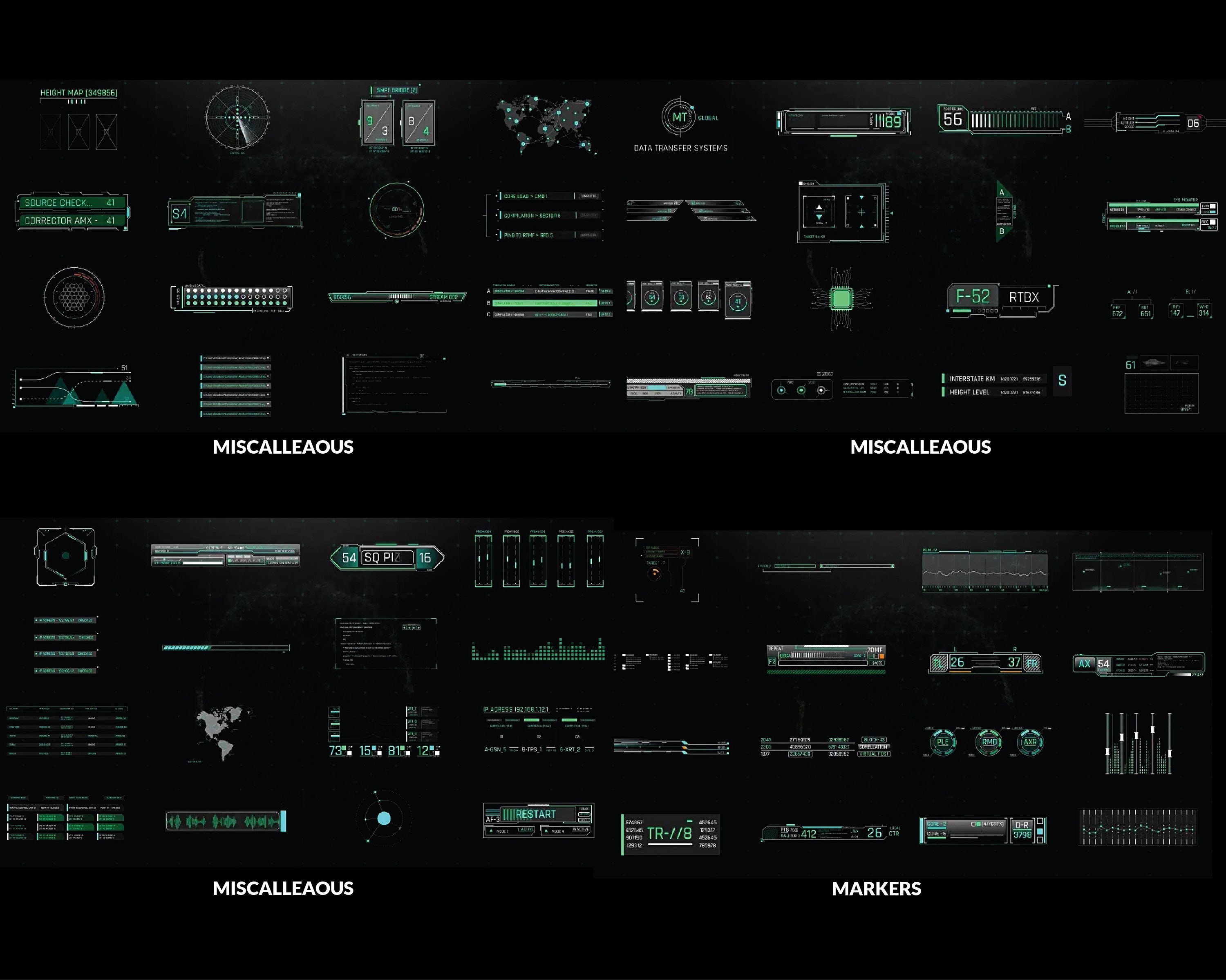 263 Ultimate HUD UI Elements Pack Titles, Element, Technology, Graphics, Effects, Future ...