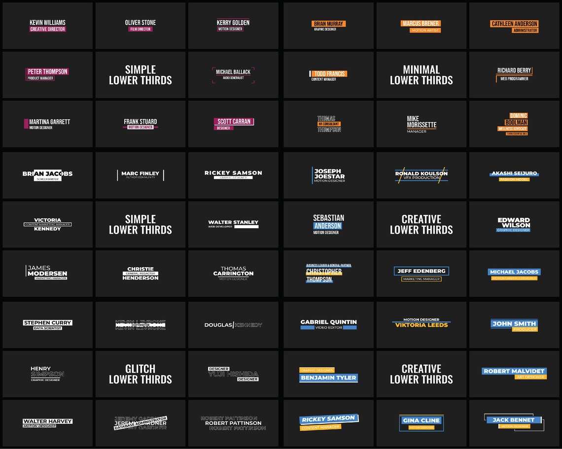 100+ ANIMATED LOWER THIRDS for Premiere Pro | Big Titles, Texts ...