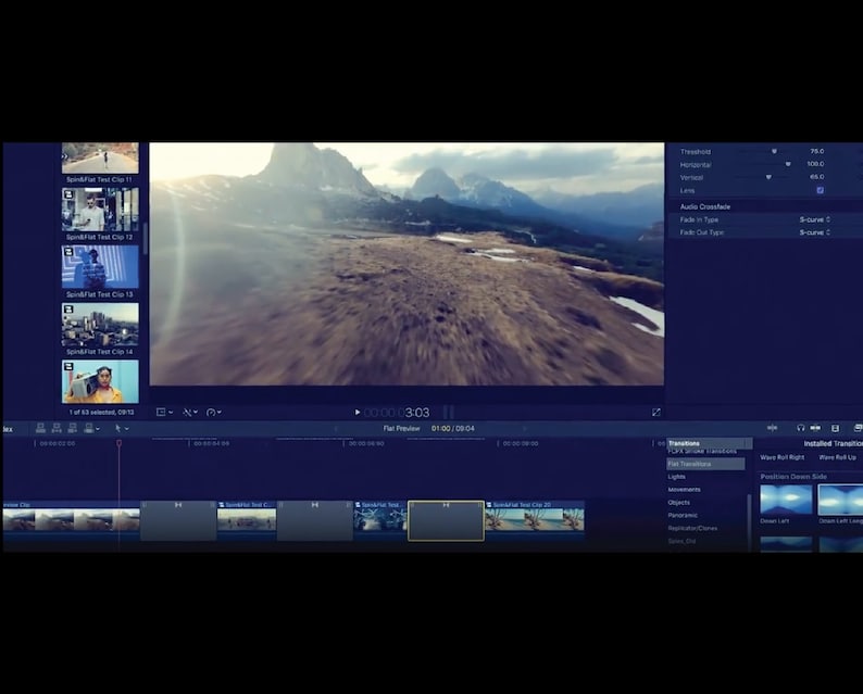 100 Flat Transitions Pack for Final Cut Pro X, FCPX Plugin | Pan, Scroll, Bounce, Twist, Rotate ...