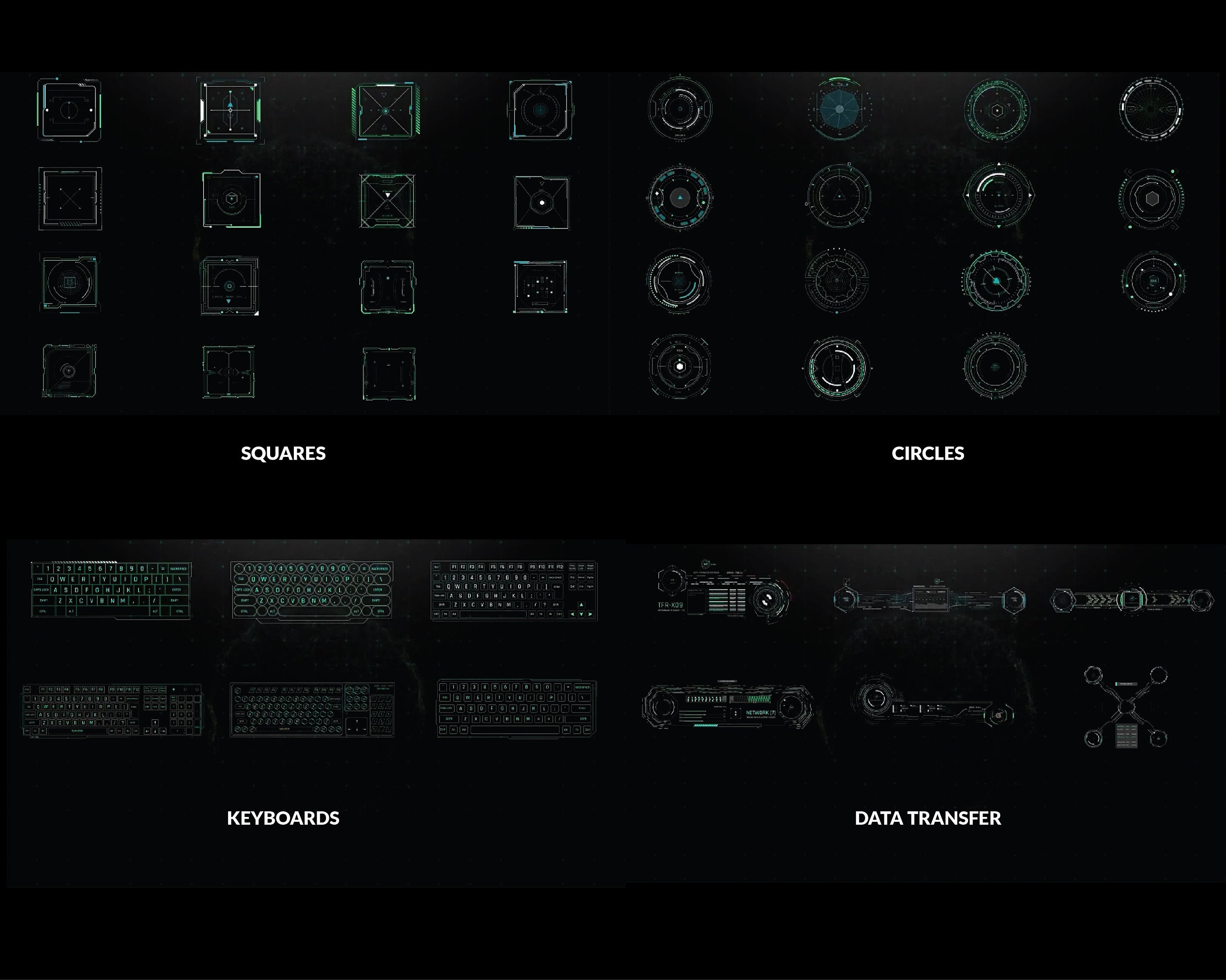 263 Ultimate HUD UI Elements Pack Titles, Element, Technology, Graphics, Effects, Future ...