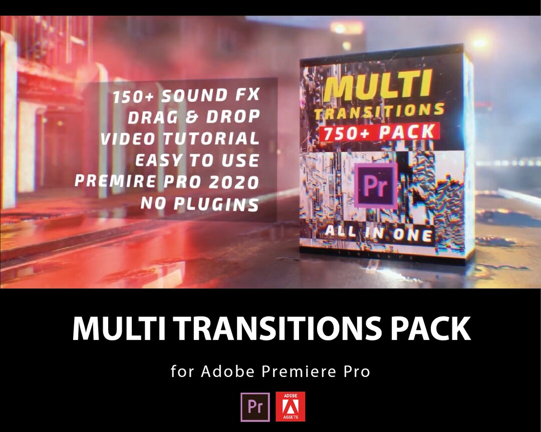 Premiere Pro Transitions Pack: 750+ Effects & Sound Effects (digital ...