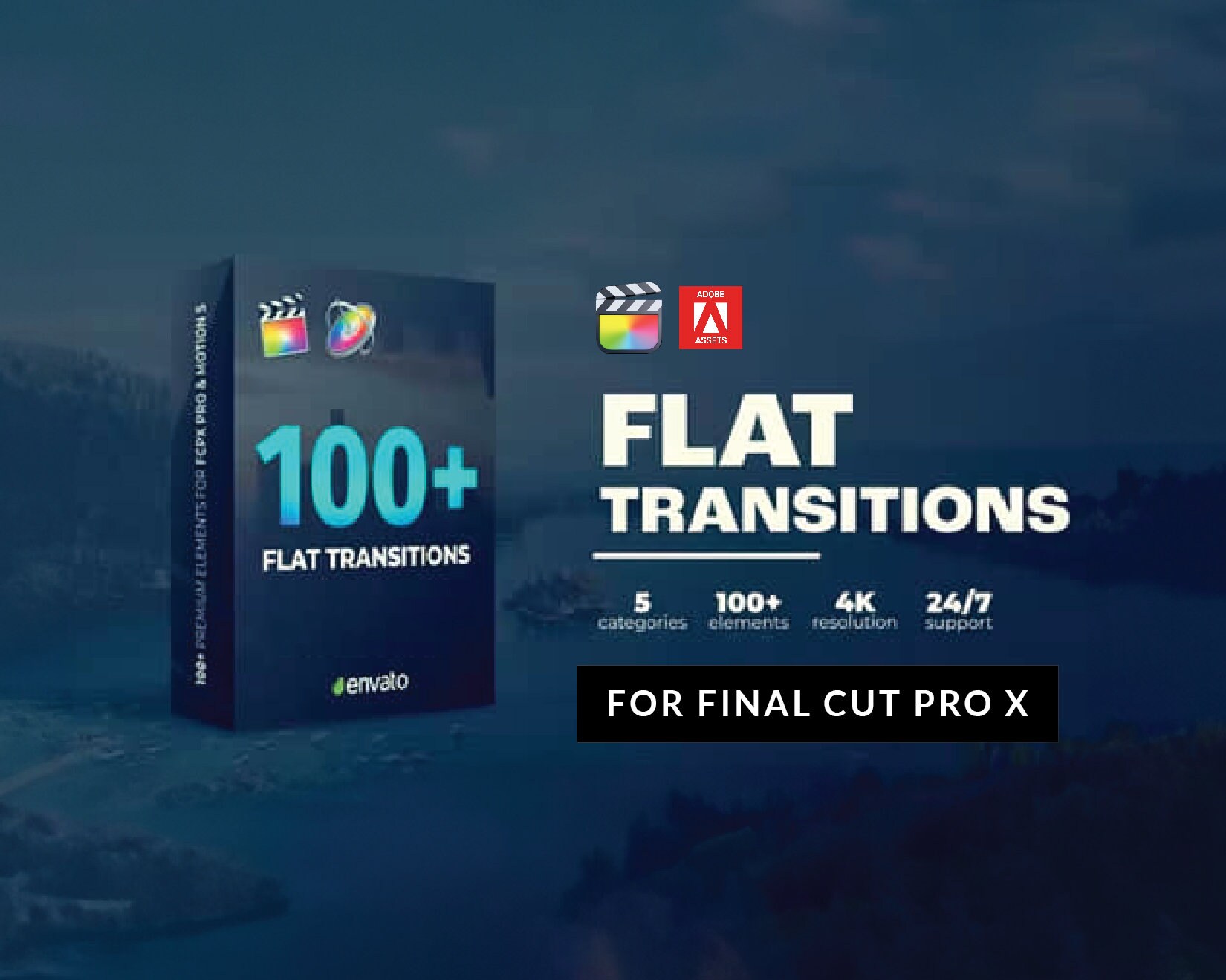 100 Flat Transitions Pack for Final Cut Pro X, FCPX Plugin | Pan, Scroll, Bounce, Twist, Rotate ...