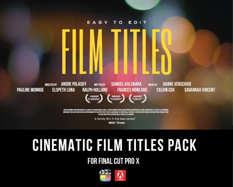 Trendy Cinematic Movie Film Title Pack Bundle | Texts, Openers, Intro ...