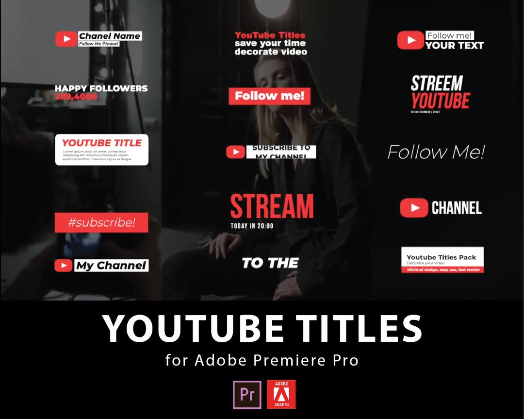 Youtube Titles Motion Graphic Preset Template Youtube, Videos, Elements ...
