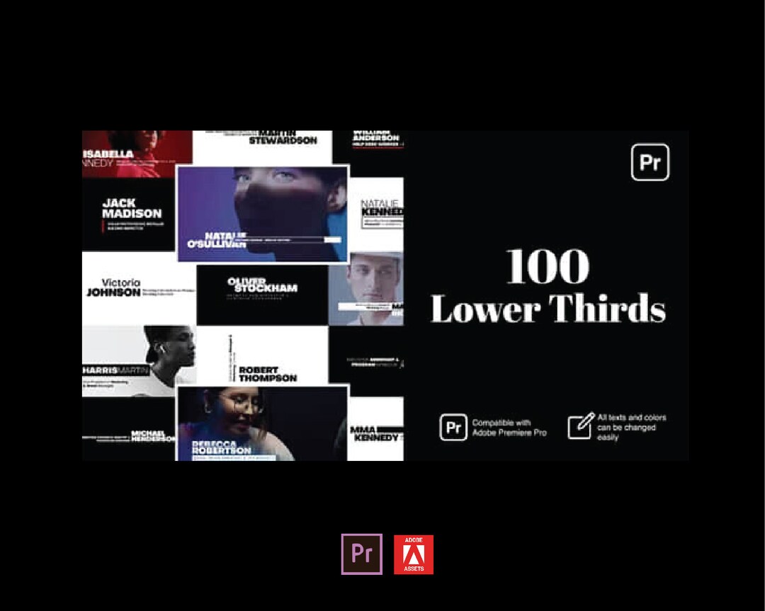 100 Elegant Lower Thirds Animation Templates for Premiere Pro (MOGRT ...