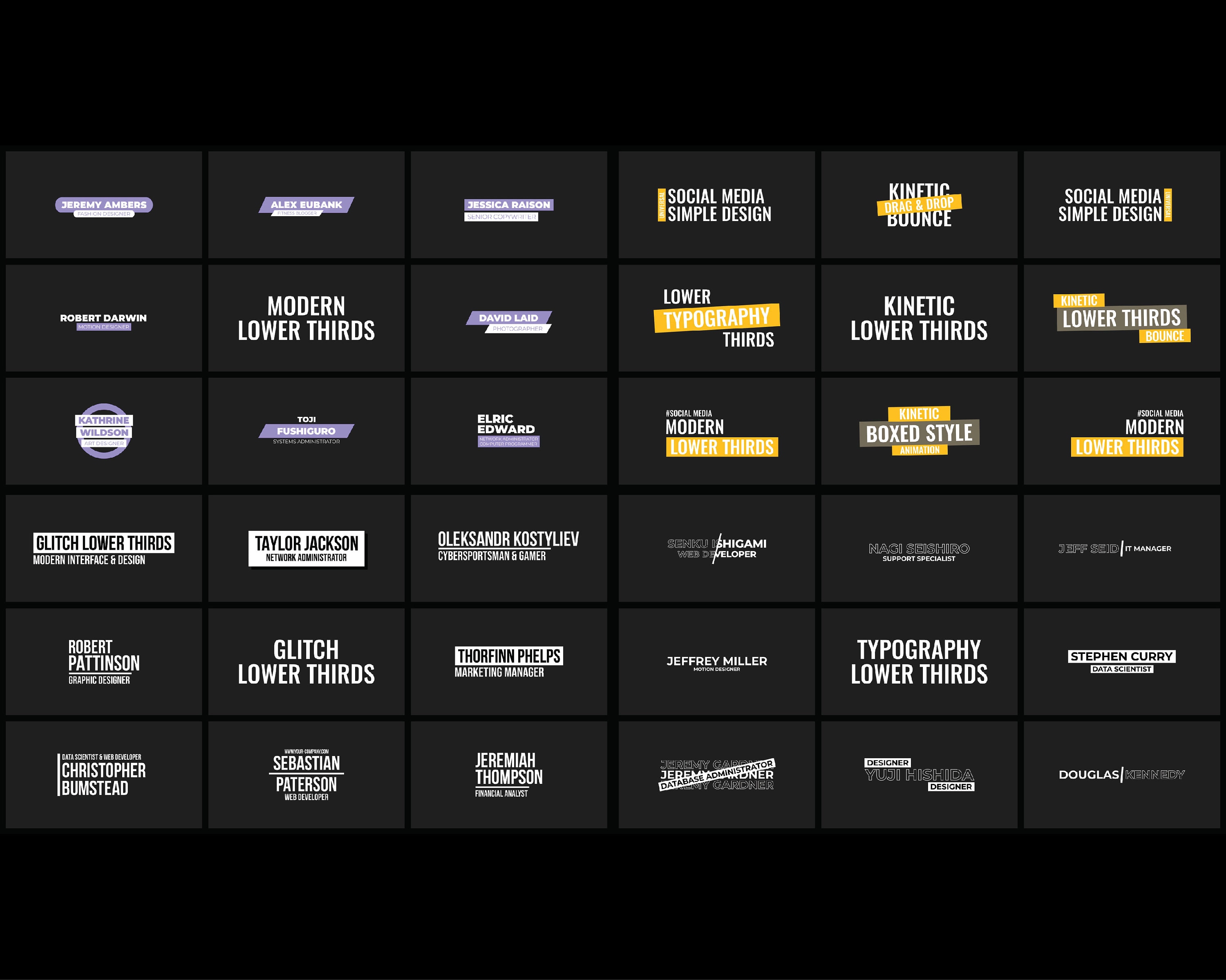 100+ ANIMATED LOWER THIRDS for Premiere Pro | Big Titles, Texts ...