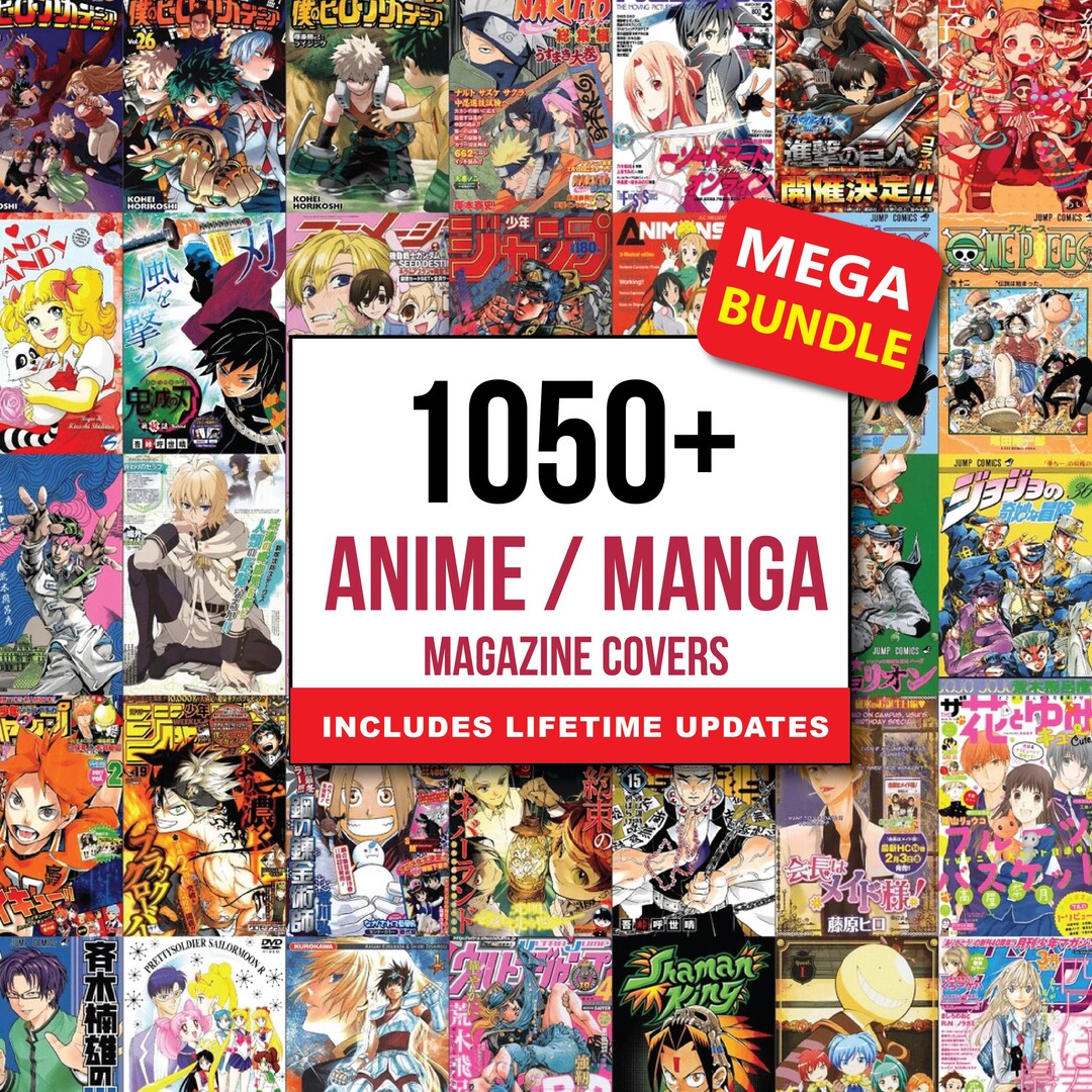 1050+ Anime Manga Magazine Covers Bundle Pack | Anime Manga Collage Kit ...
