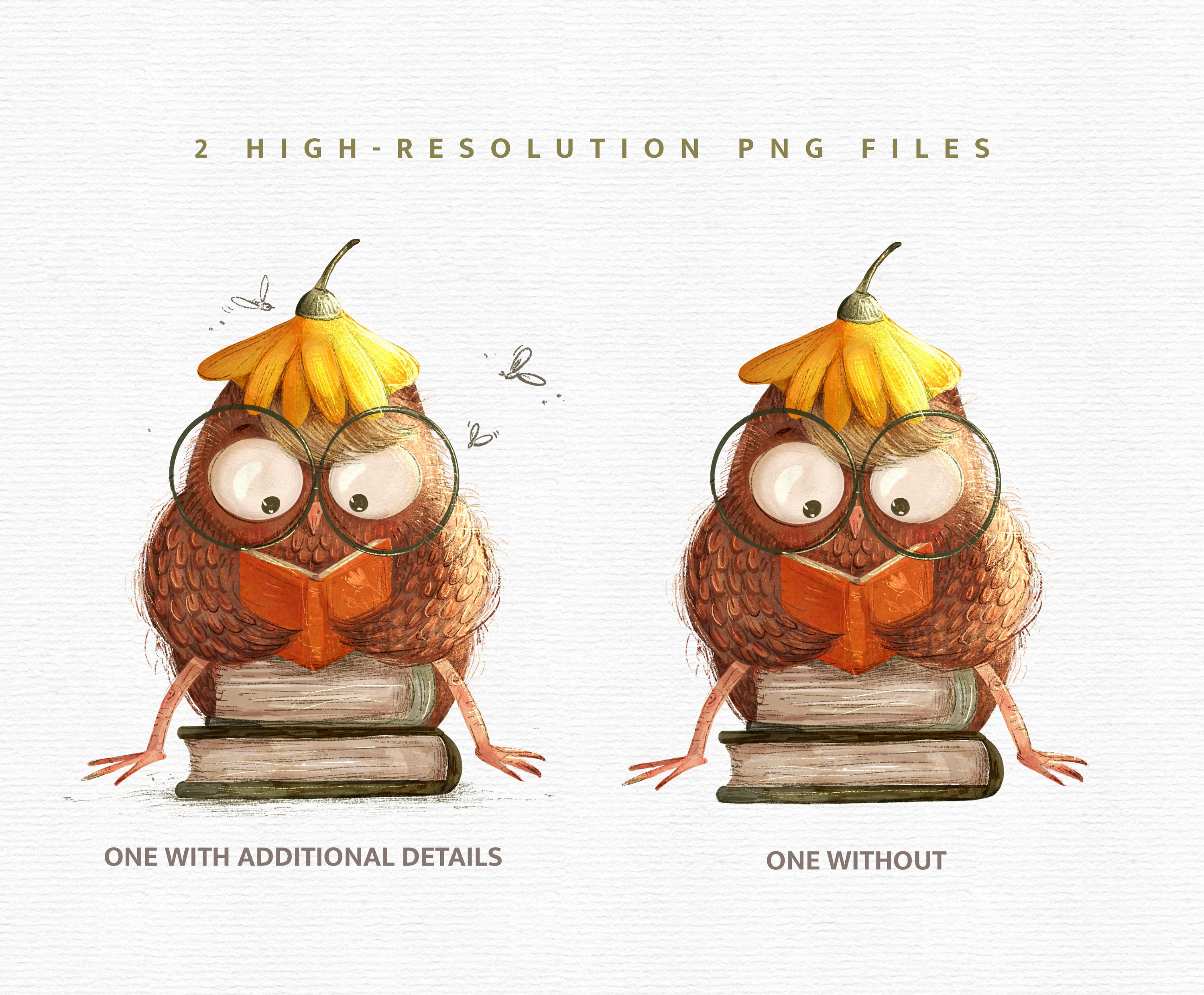 Owl Reading: Cute Animal Illustration/ Owl Clipart/ Books/ Clipart ...