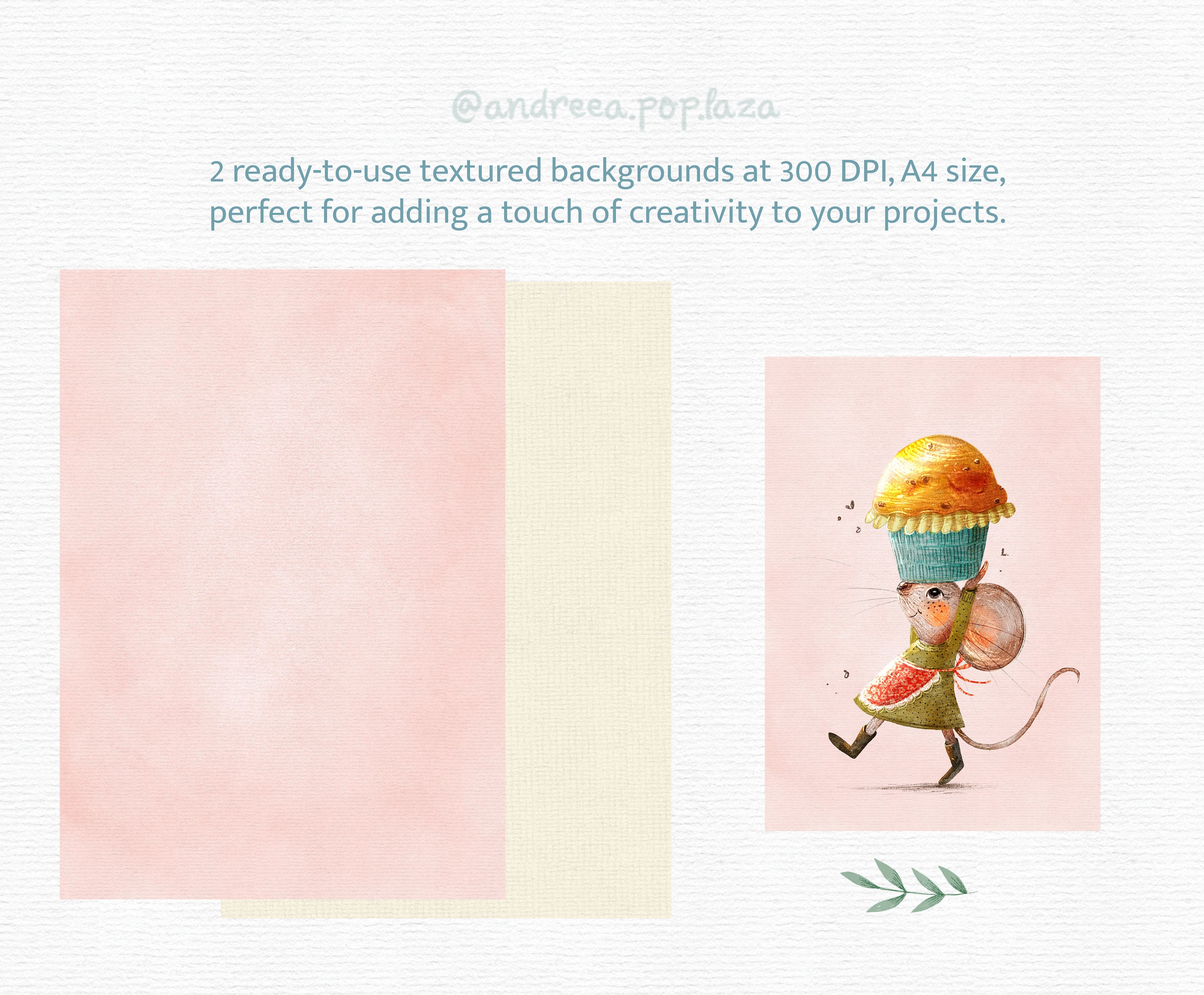 Mouse and Muffin Illustration: Hand Painted Illustration/ Cute Mouse ...