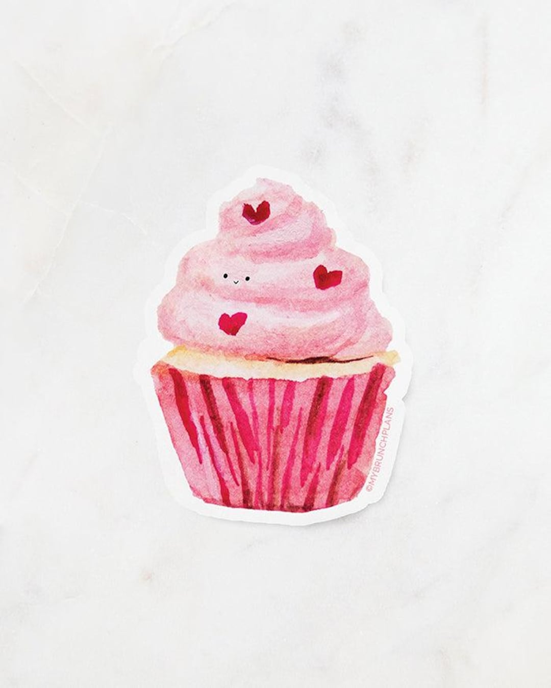 Pink Sugar Cupcake Vinyl Sticker | Valentine’s Day - Etsy