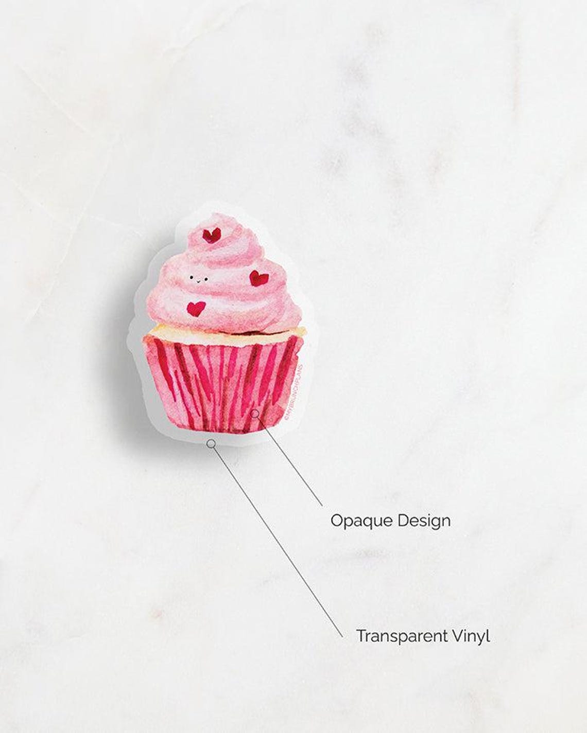 Pink Sugar Cupcake Vinyl Sticker | Valentine’s Day - Etsy
